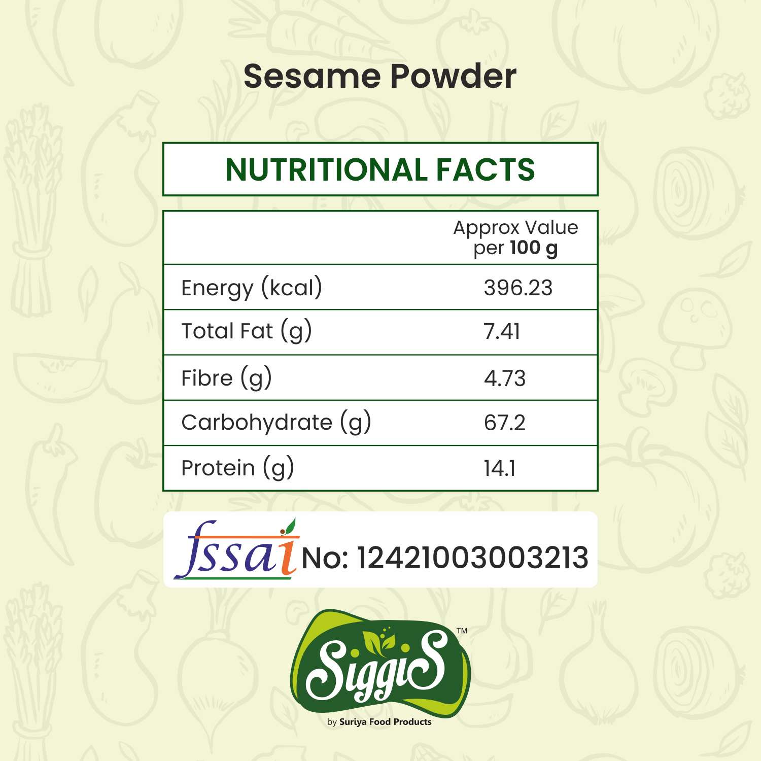 SiggiS - Sesame Powder | எள்ளுப் பொடி | तिल पाउडर – Siggis Foods